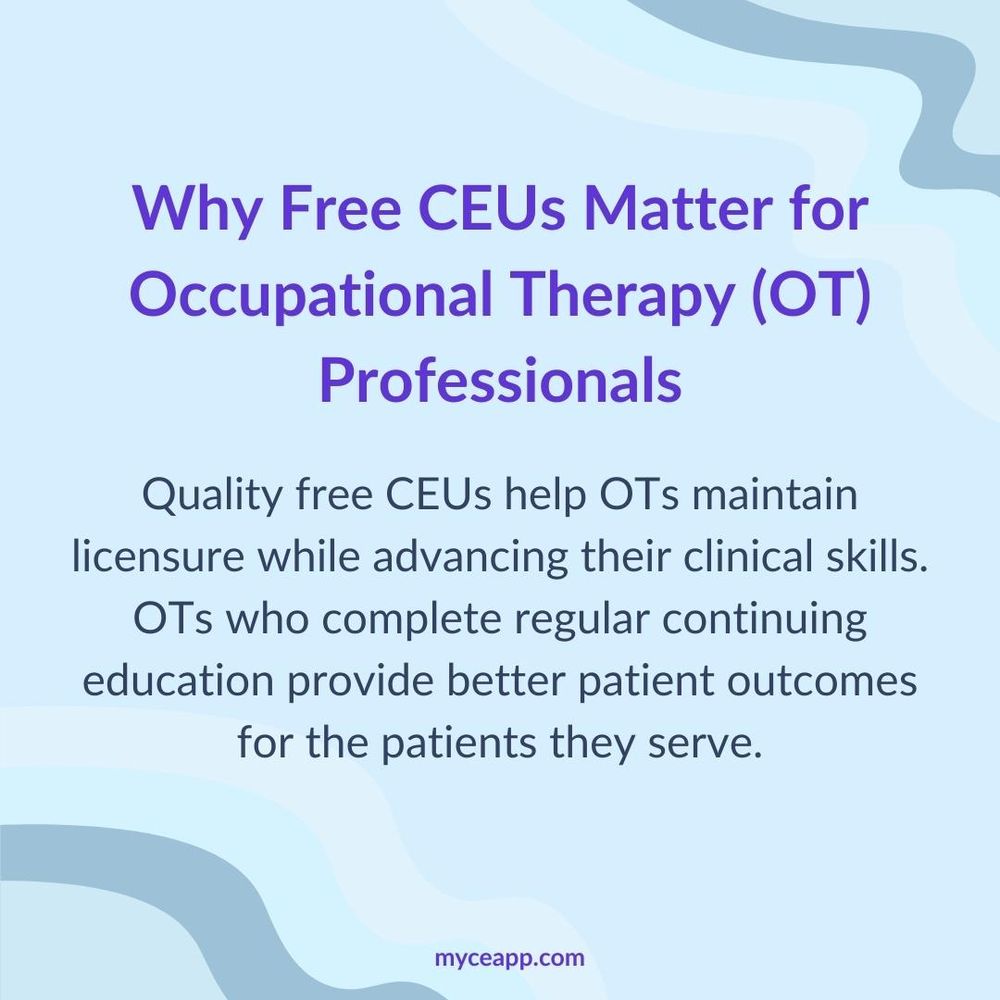 Free OT CEUs: September 2025 | 30+ Hours | Quick Links